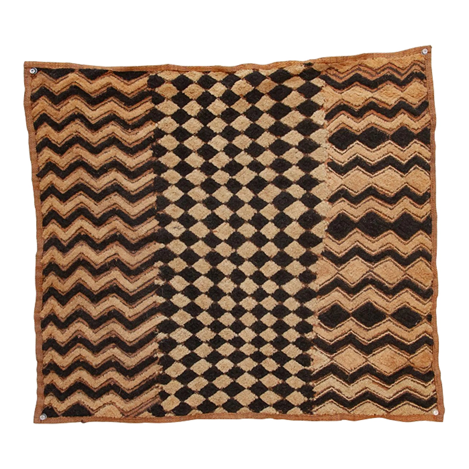 Lattice African Kuba Cloth Panel | Chairish