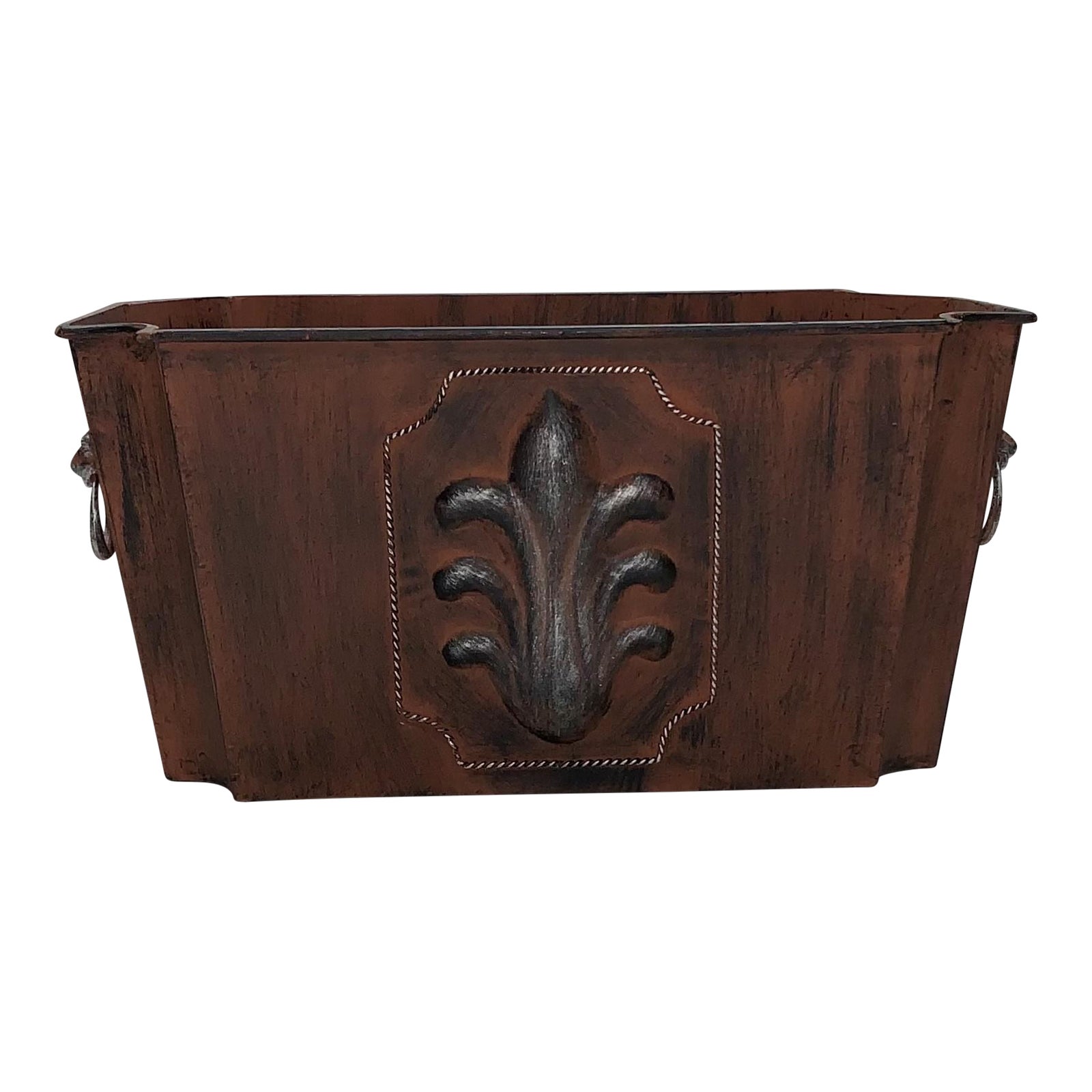 Large Rustic Metal Planter | Chairish