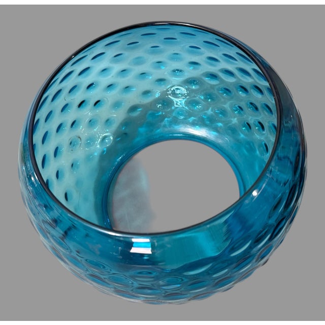 Vintage Antique Blue Hobnail Art Glass Gas Lamp Light Shade With 5 ...