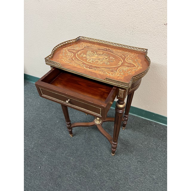 Vintage Mahogany French Neoclassicism Louis XVI Side Table | Chairish