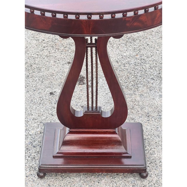 Warsaw Manufacturing Co. Lyre Base Accent Table | Chairish