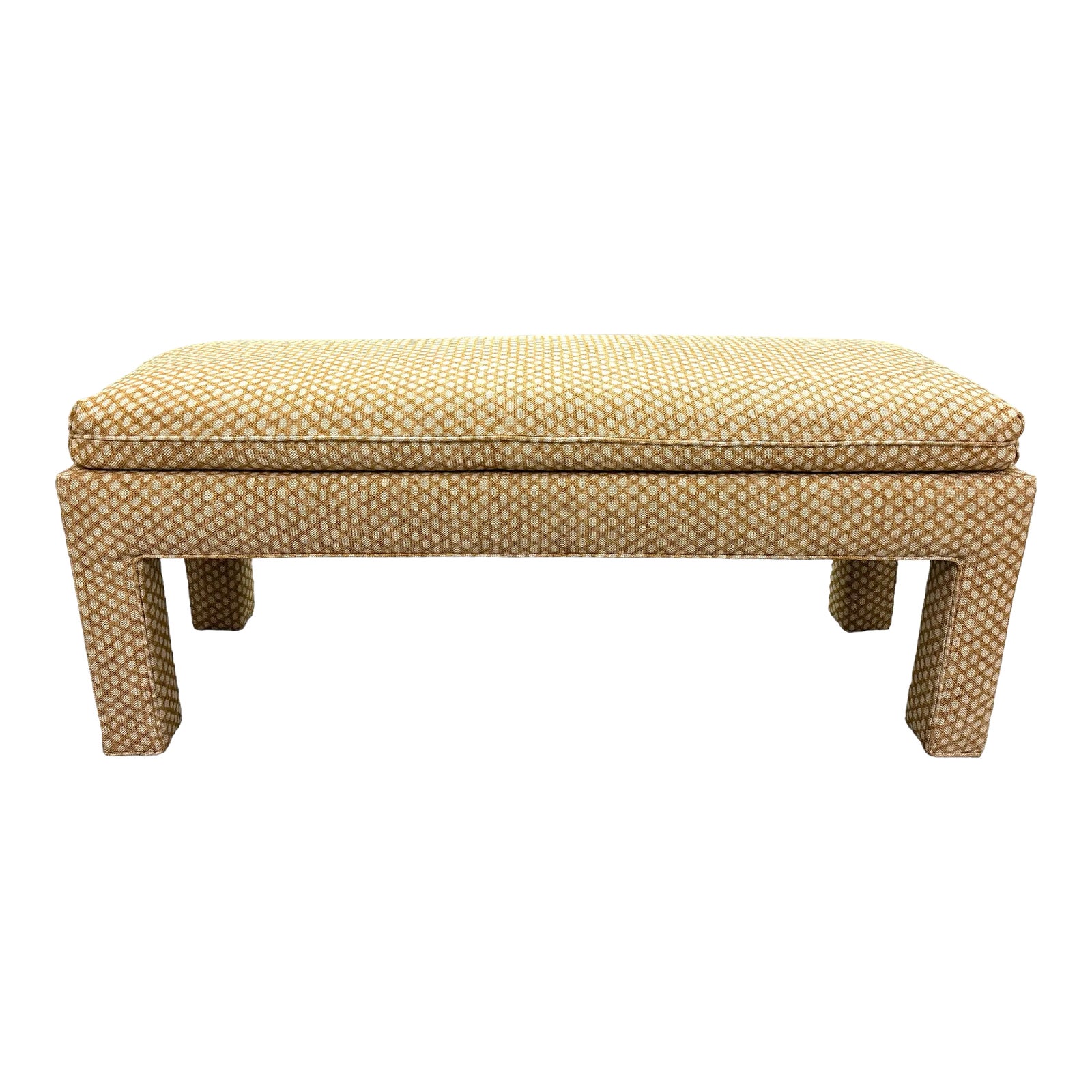 Fermoie Wicker Pillow Top Bench | Chairish
