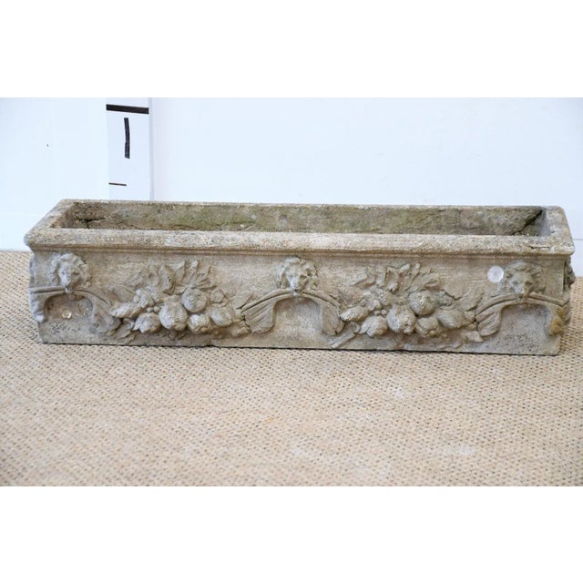 A Pair of English Concrete Rectangular Planters | Chairish