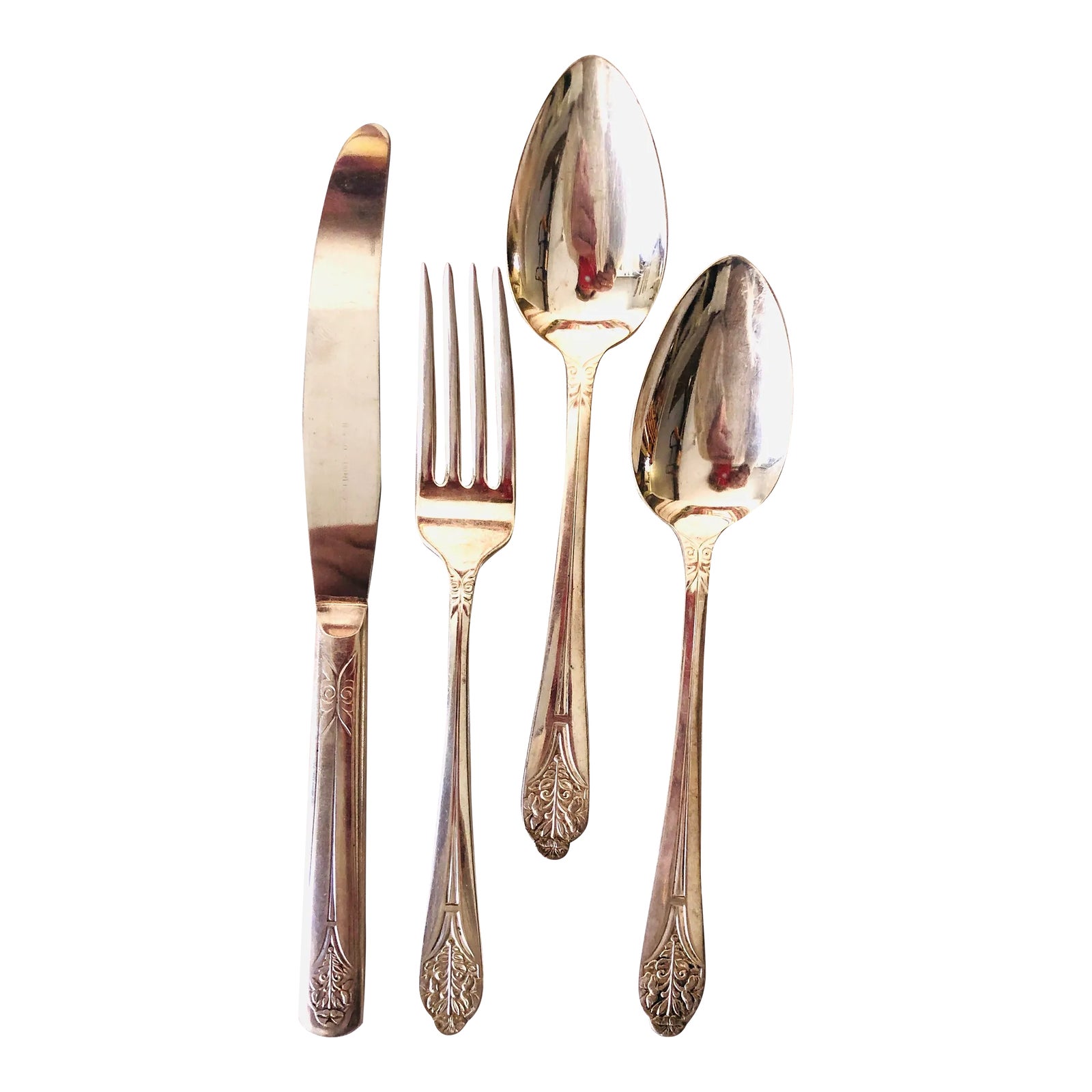 1930"s Claudia Silver Plate 4 Pieces MIX Lot S/4 | Chairish
