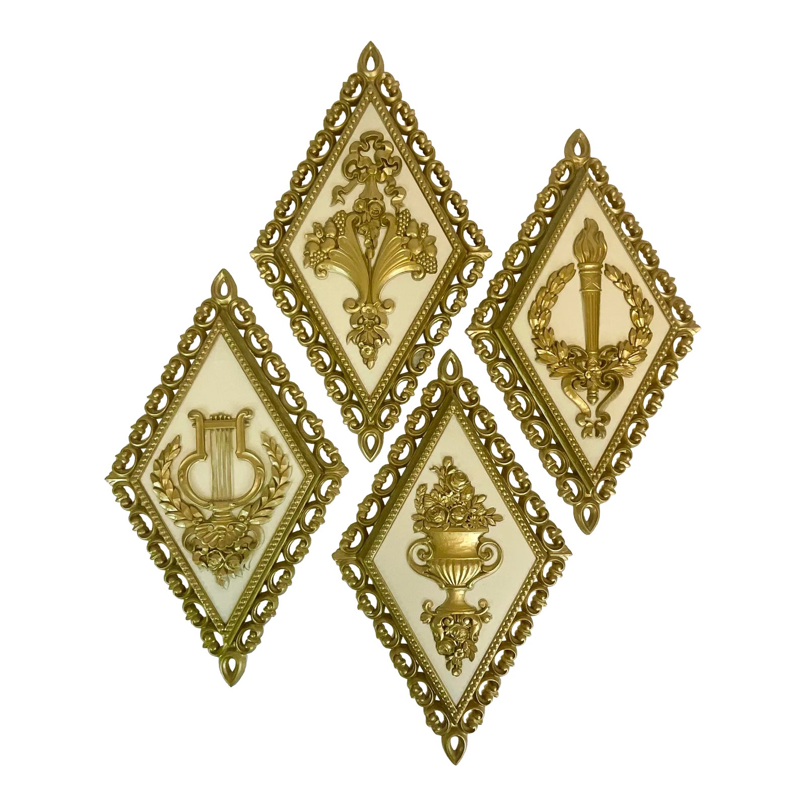 1971 Vintage Neoclassical Hollywood Regency Homco Sculptured Wall ...