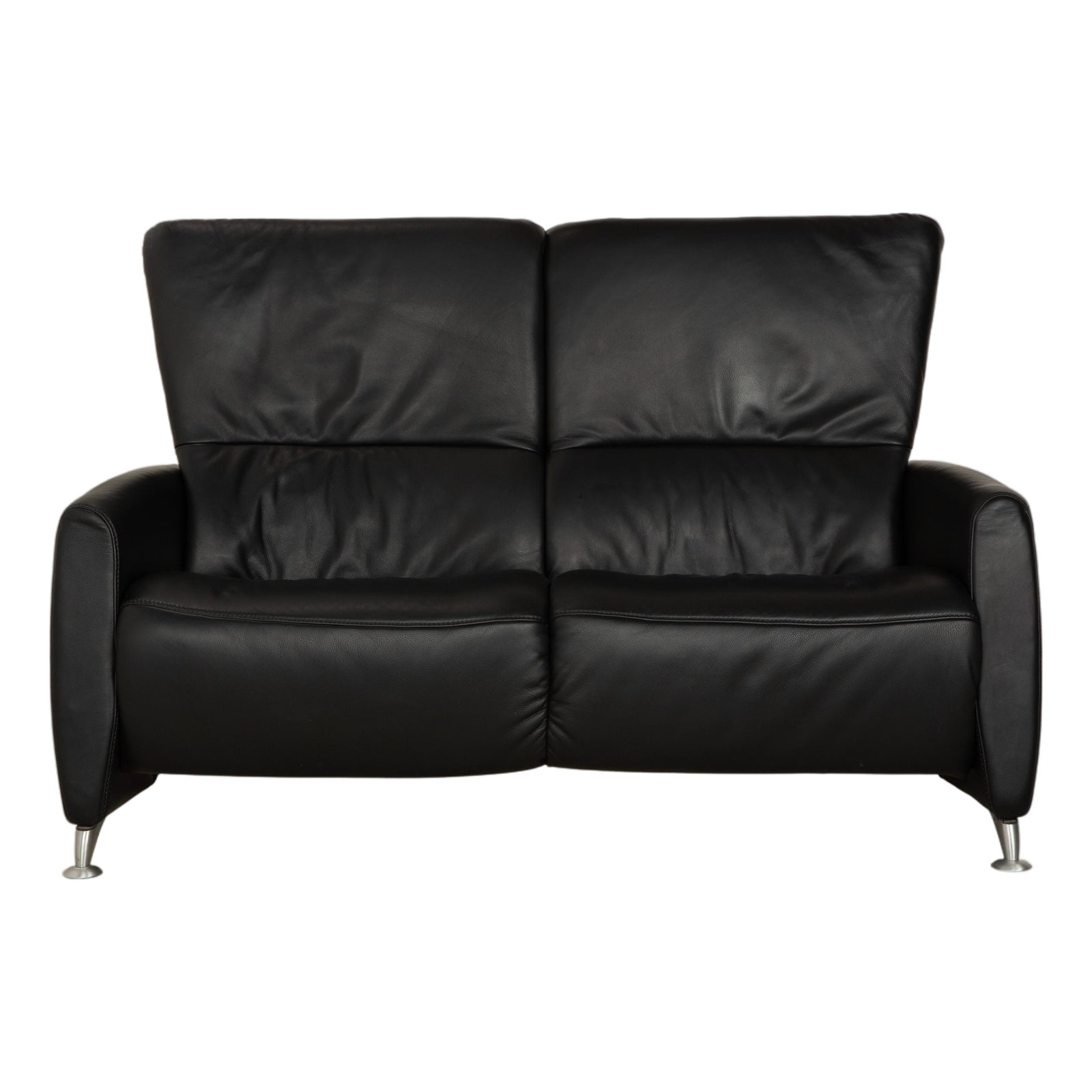 Black Leather 4562 Two-Seater Sofa from Himolla | Chairish