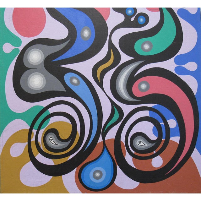 Mid 20th Century Abstract Swirls Oil Painting by Achillo Sullo | Chairish