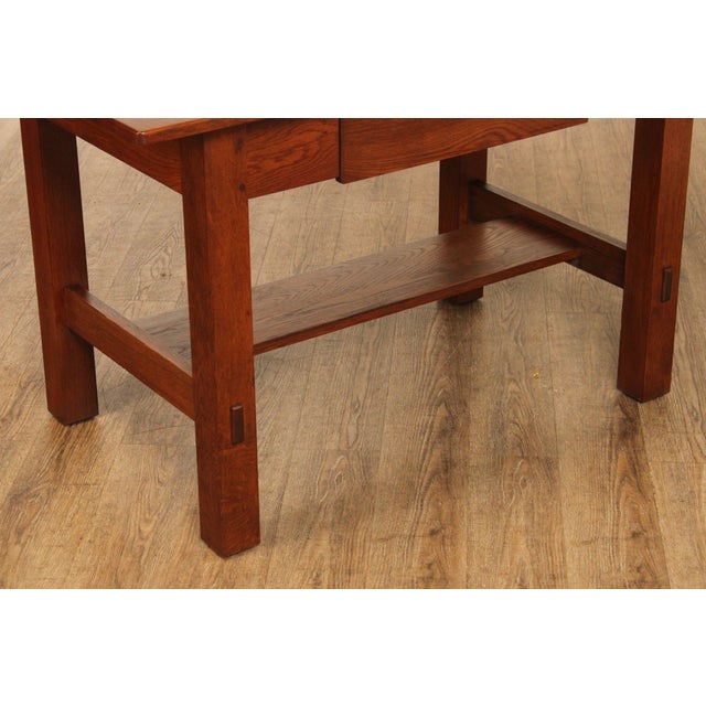 Early 20th Century Limbert Mission Oak Library Table or Writing Desk ...