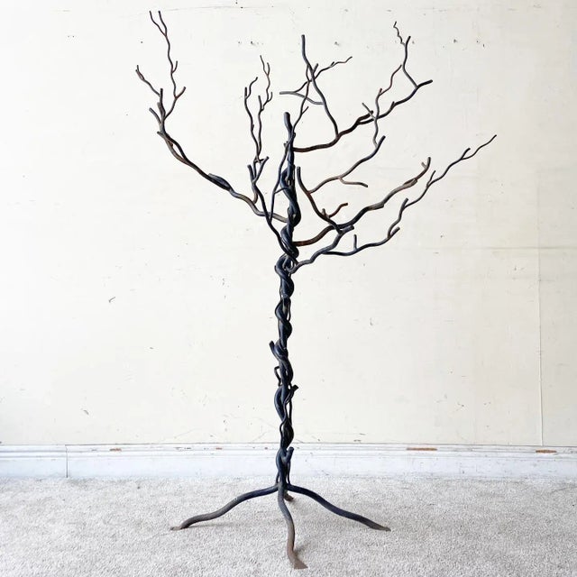 Vintage Hand Made Wrought Iron Tree Sculpture | Chairish