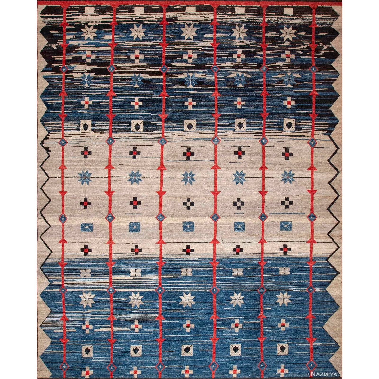 Large Geometric Mid Century Modern Swedish Design Contemporary Area Rug ...