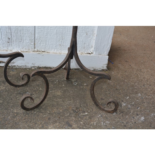 Vintage Pair of Hand-Forged Black Wrought Iron Floor Standing 3 Light ...