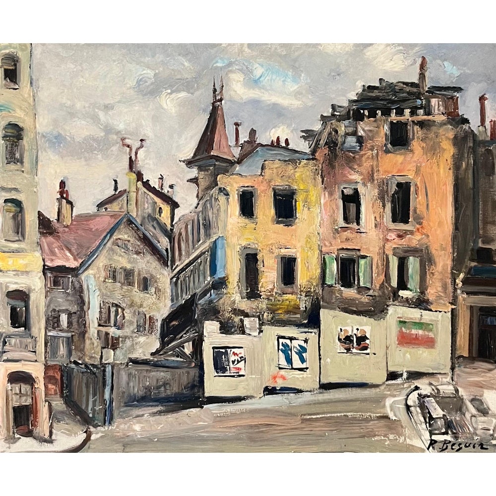 René Beguin, City Façades, Oil on Canvas | Chairish