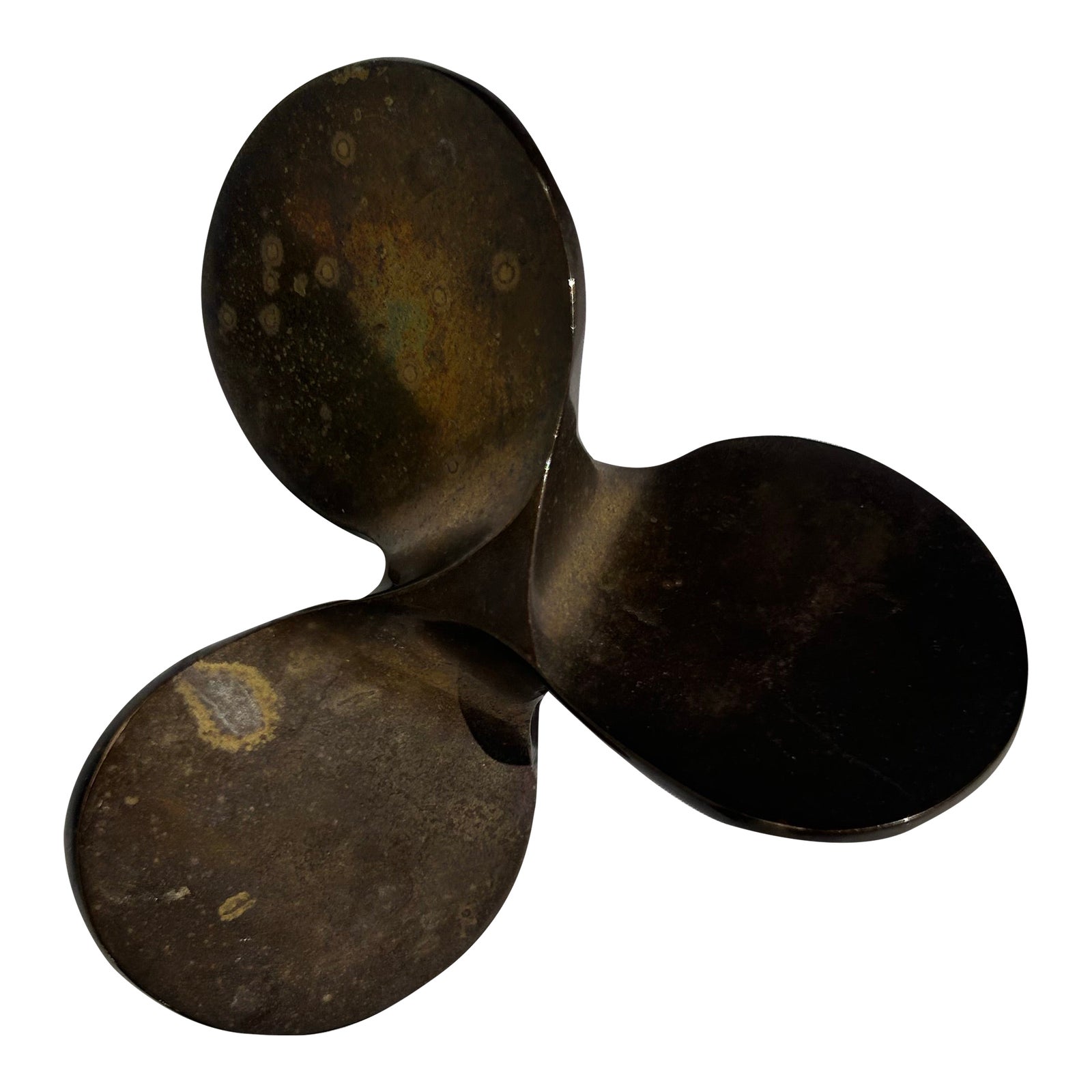 Mid 20th Century Brass Propeller Paperweight | Chairish
