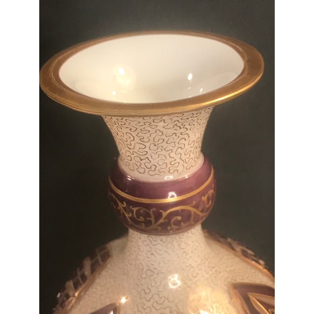 Antique Signed Moser Karlsbad Glass Vase, Purple and White Color ...