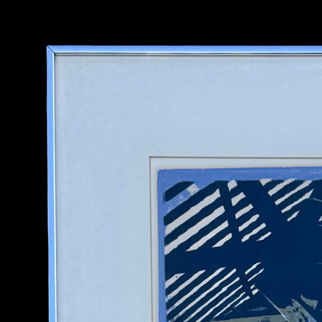 1978 Abstract Linocut “Through the Rafters” Signed & Framed Original ...