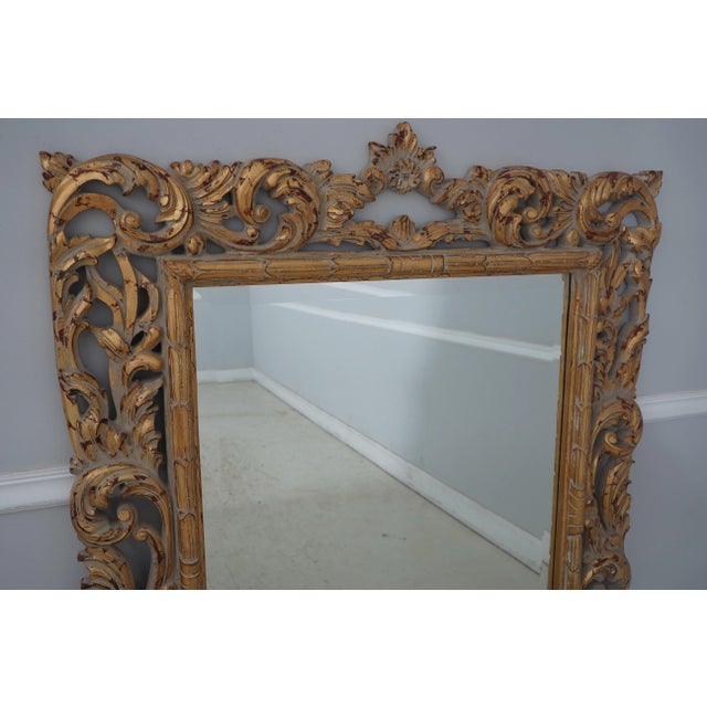 Ornate Gold Finish Rectangular Beveled Glass Mirror | Chairish