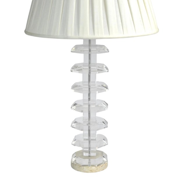 Pair of Mid 20th Century Modern Octagonal Base Acrylic Lucite Table ...