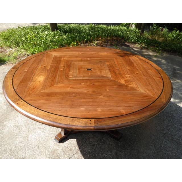1990s Dining Table / Walnut & Ebony Seats 8+ | Chairish