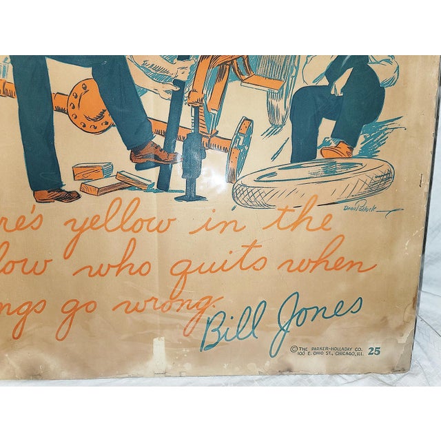 Original 1928 Large Bill Jones Motivational Poster | Chairish