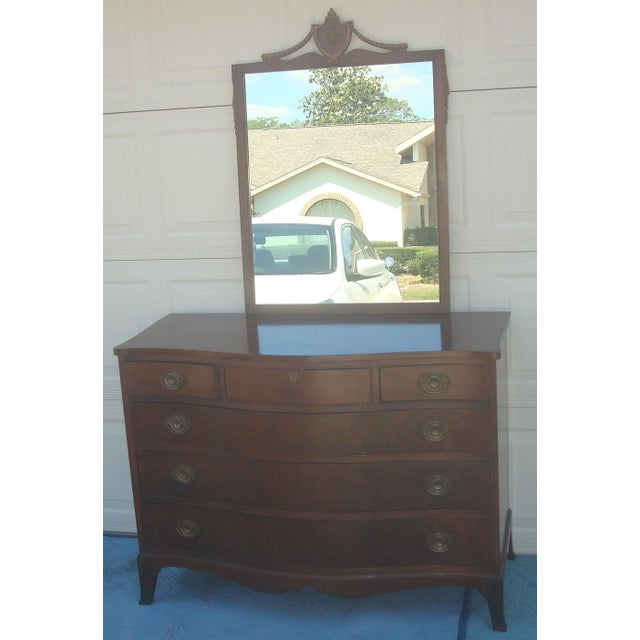 Federal Mahogany Wall Mirror | Chairish