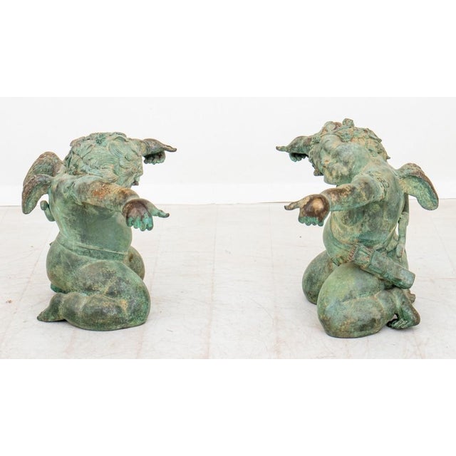 Bronze Winged Cherub Side Table Base | Chairish