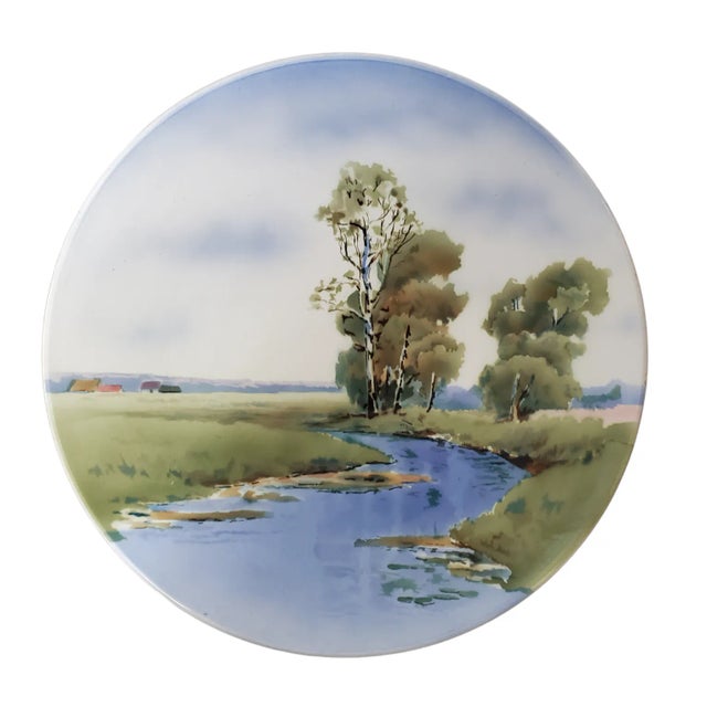 Pair of 1920s German Landscape Plates | Chairish