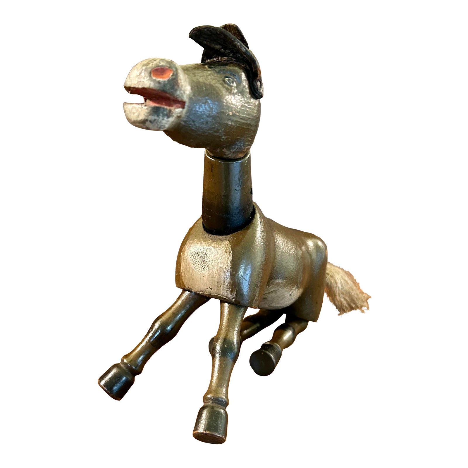 1900’s, Children’s Wooden Toy, Poseable, Schoenhut Circus Donkey | Chairish