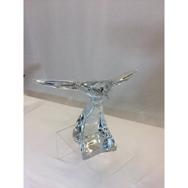 Daum Crystal Bird in Flight Sculpture | Chairish