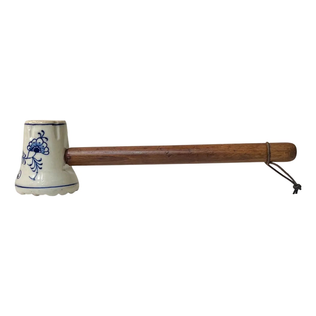 Antique Porcelain Meat Hammer in Meissen Blue Onion, 1890s | Chairish