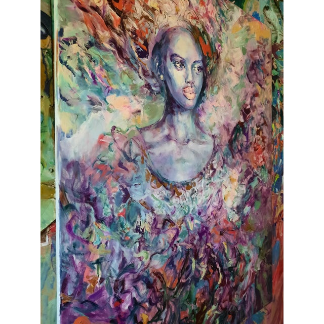 "Black Lilia" Contemporary Painting | Chairish