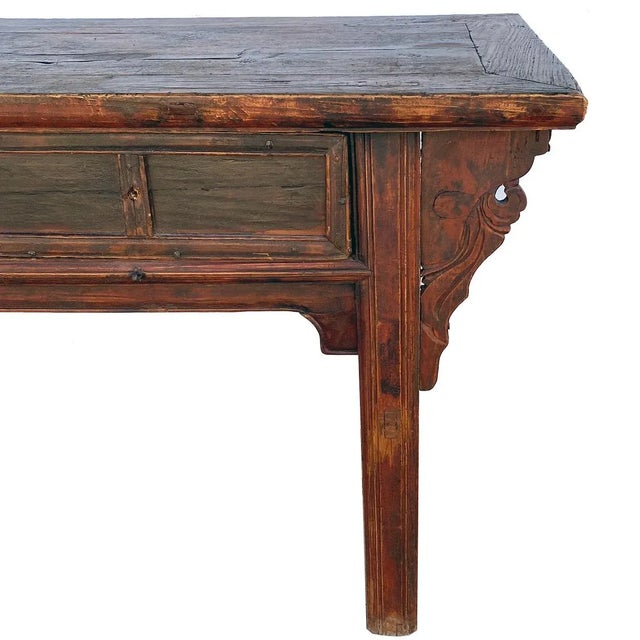 Long Chinese Qing Pine Console Hall Table | Chairish