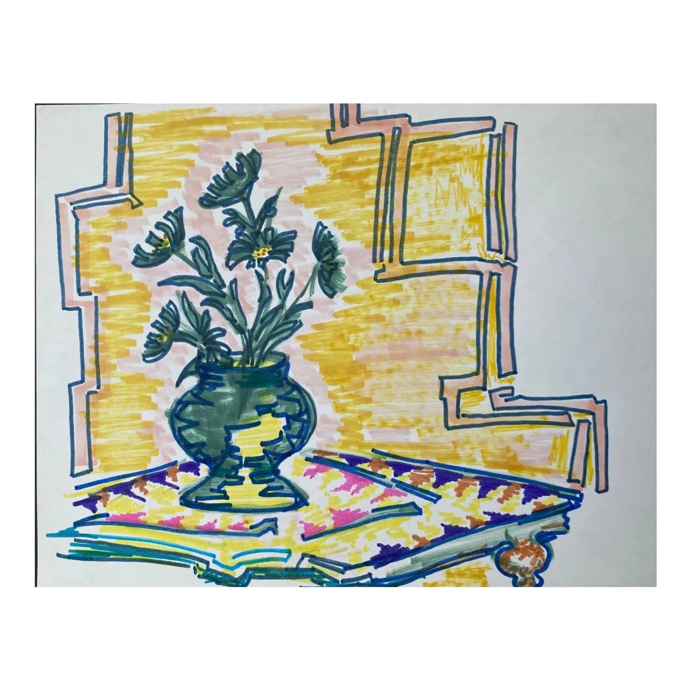 1960s Alexandra Merker Still Life Painting | Chairish