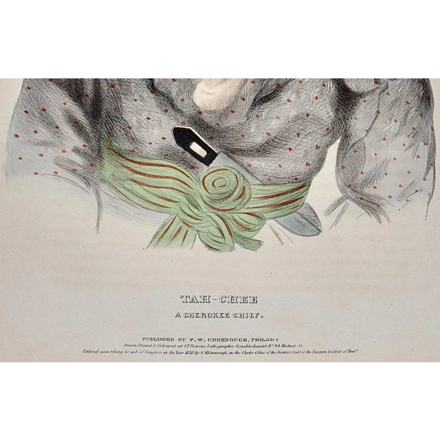 Tah-Chee, Cherokee Chief: A 19th C. Folioisized Hand-Colored McKenney ...
