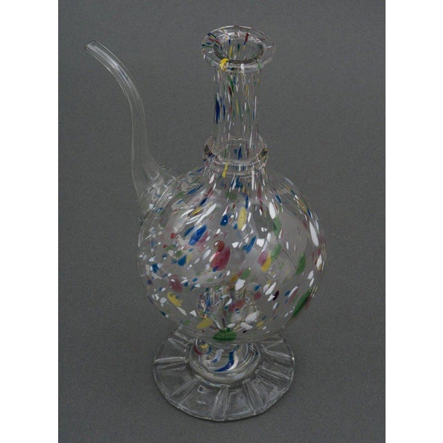 18th Century Blown Glass Carafe with Color Inclusions | Chairish