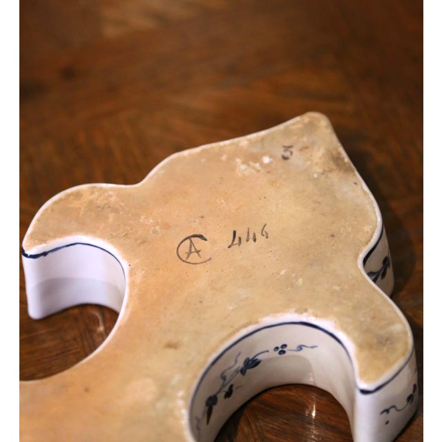 Early 20th C. French Faience Fleur-De-Lys Shape Box by Alcide Chaumeil ...