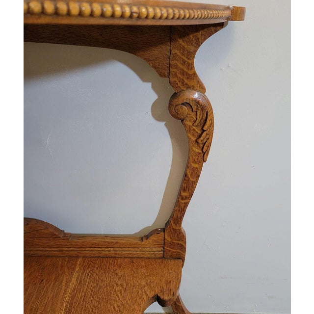 Victorian Tiger Oak Corner Table | Chairish