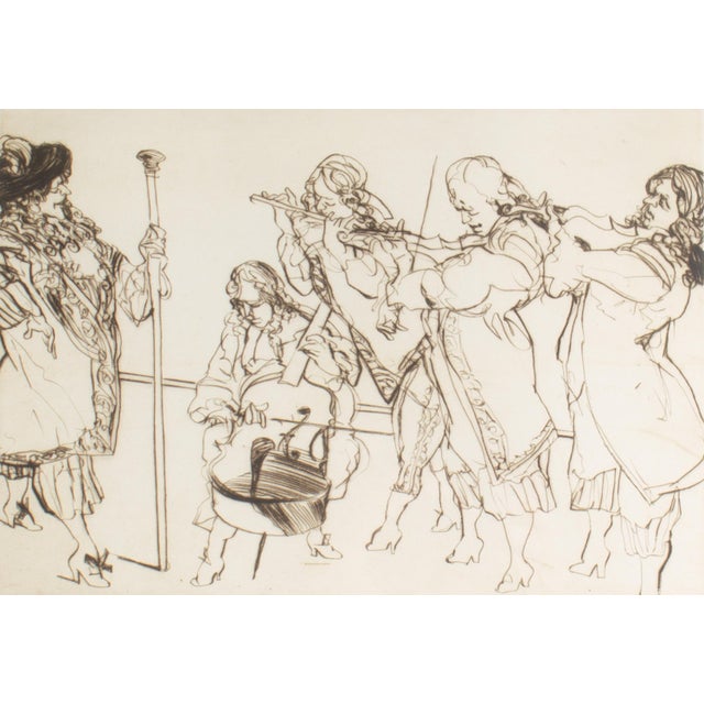 Signed Limited Edition Abstract Etching of Musicians by Claude Weisbuch ...