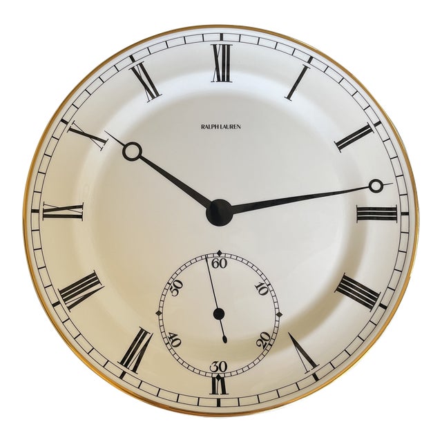 1990s Ralph Lauren Wedgwood Pocket Watch Pattern Plate | Chairish