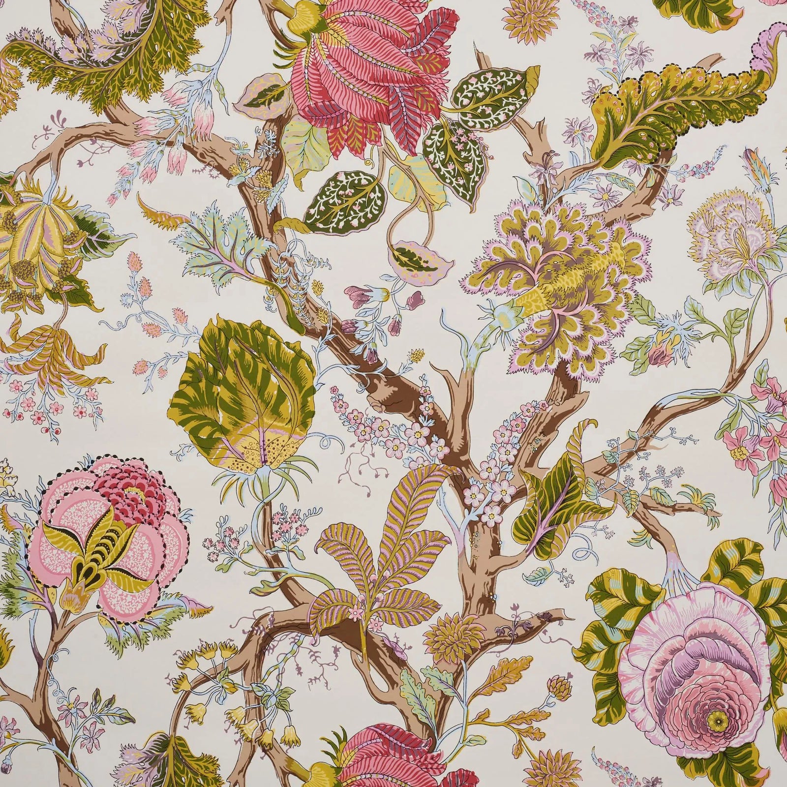 Sample- Schumacher Indian Arbre Wallpaper in Spring | Chairish