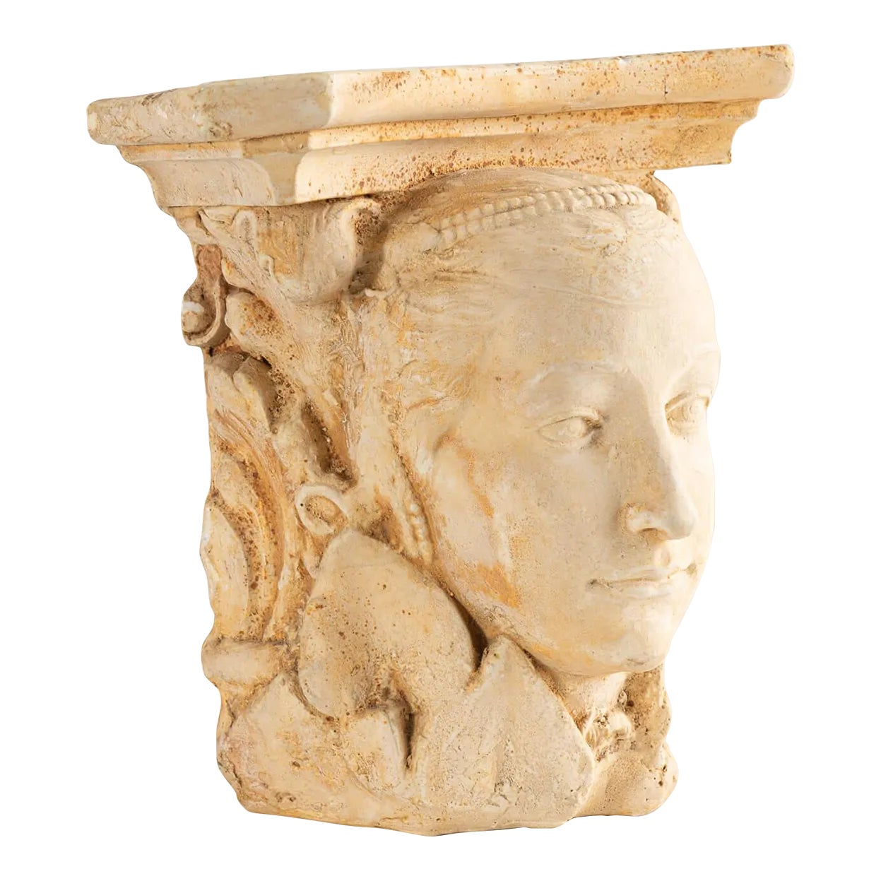 Vintage Goddess Plaster Wall Shelf | Chairish