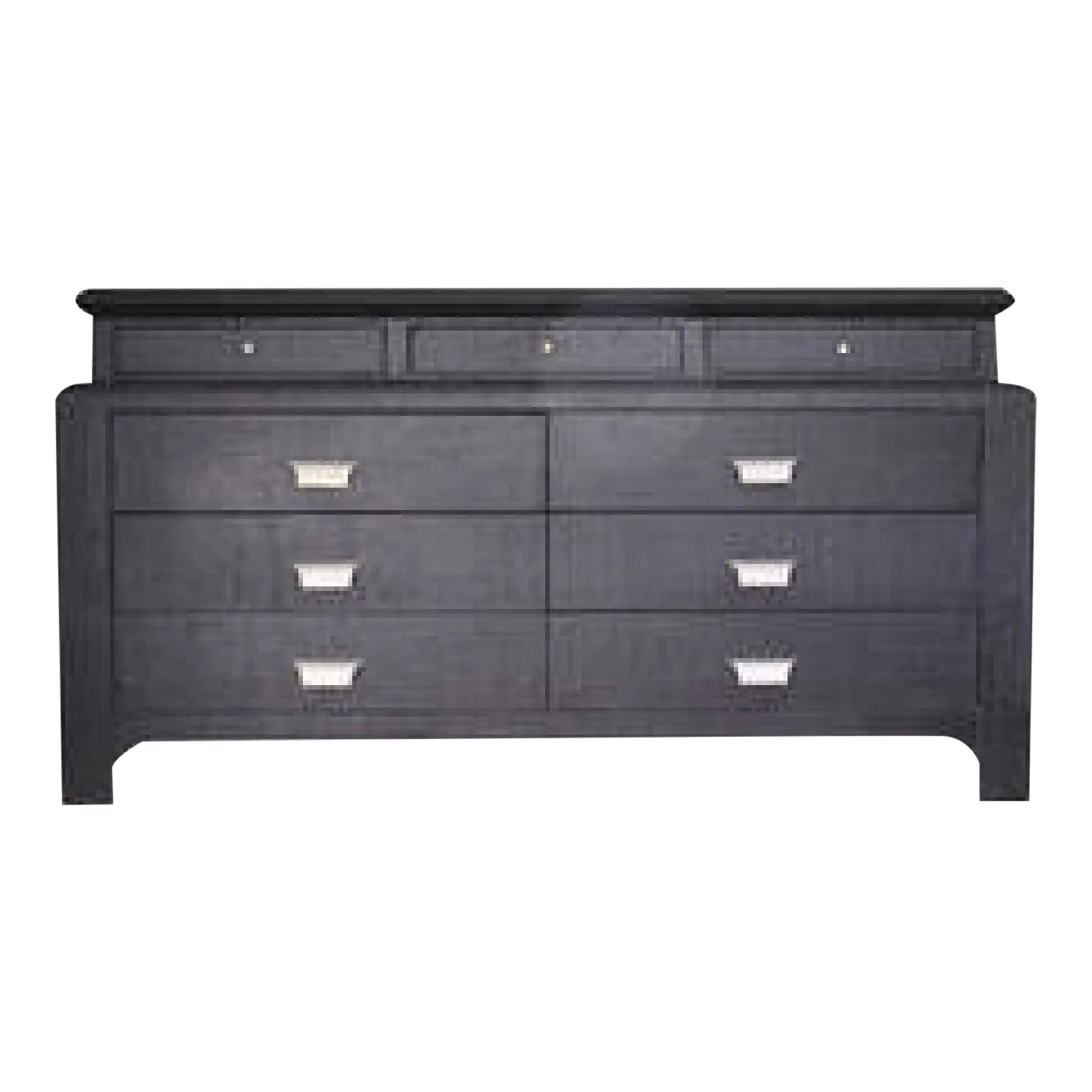 Harrison Van Horn Vintage Black Raffia Covered 9 Drawer Dresser | Chairish