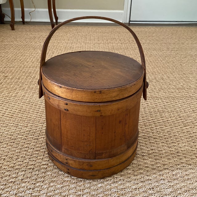 Antique Mid 19th Century Wooden Firkin/Sugar Bucket | Chairish