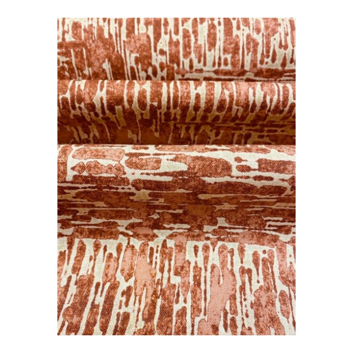 Kelly Wearstler Stigma Auburn Rusty Red Beige Abstract Cotton Linen ...