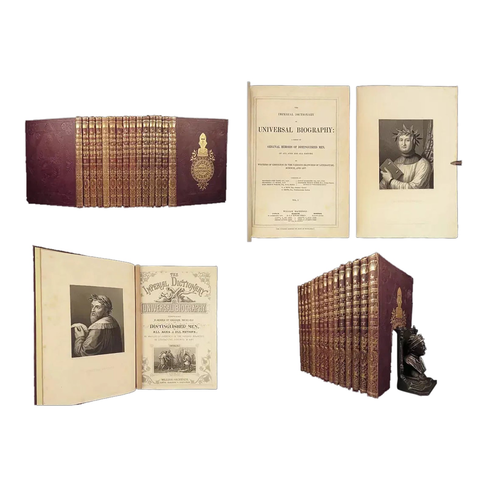 1870 Imperial Dictionary Science Lit, Portraits. Da Vinci, Galileo ...