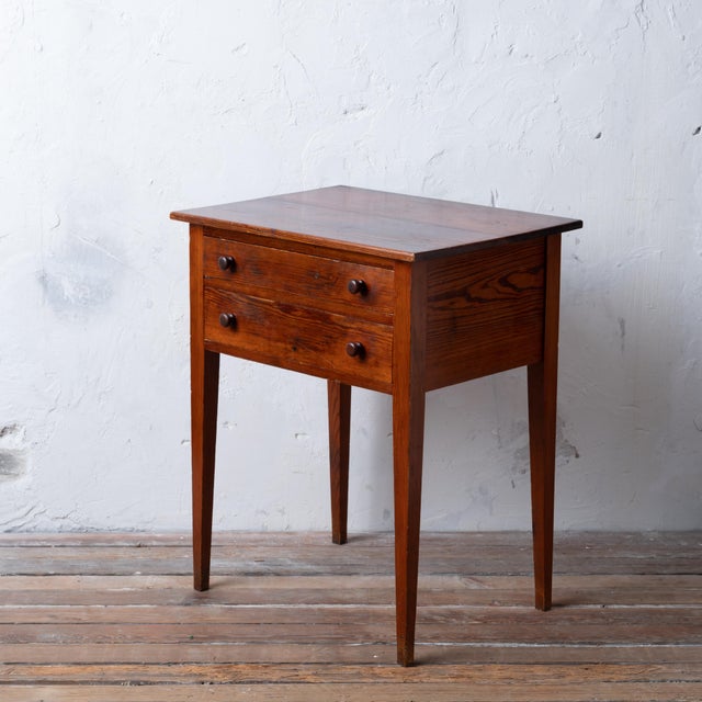 Georgia Yellow Pine Table Side Table | Chairish