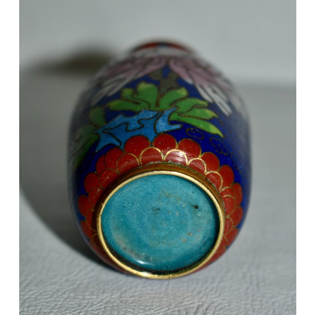 Vintage Mini Cloisonné Vase W/Floral Details | Chairish