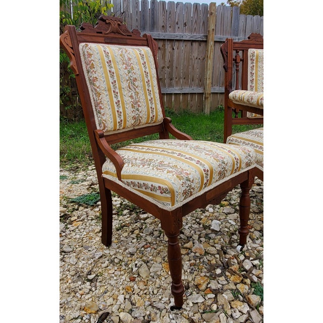 1890s Eastlake Parlor Suite Set of 3 Settee Sofa Accent Chair and ...