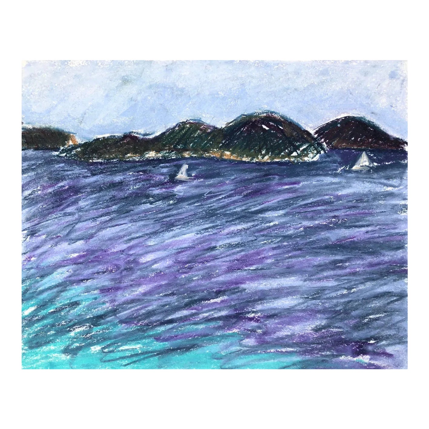 1970s Andrienne Anderson Virgin Islands Pastel | Chairish