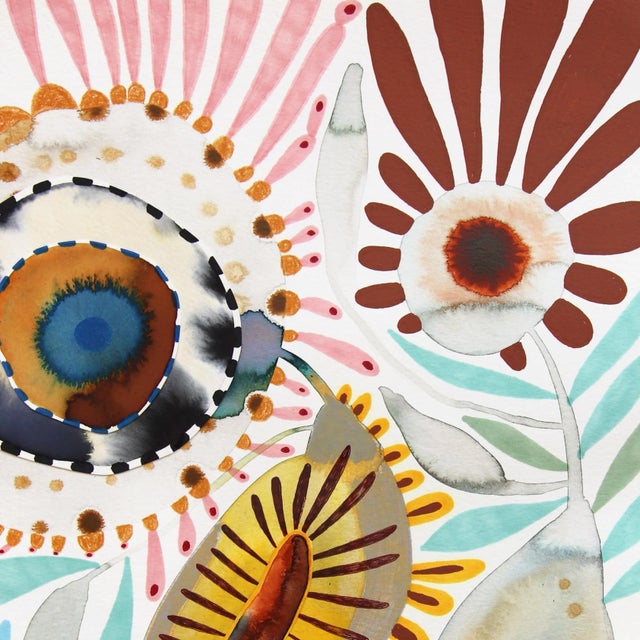 Plant in Cobalt Painted Pot - Surreal Abstract Earth Toned Artwork on ...