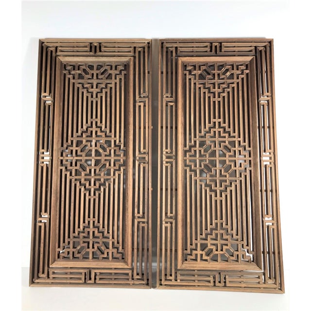 Antique Window Panels With Geometric Design From Fujian Province - a ...
